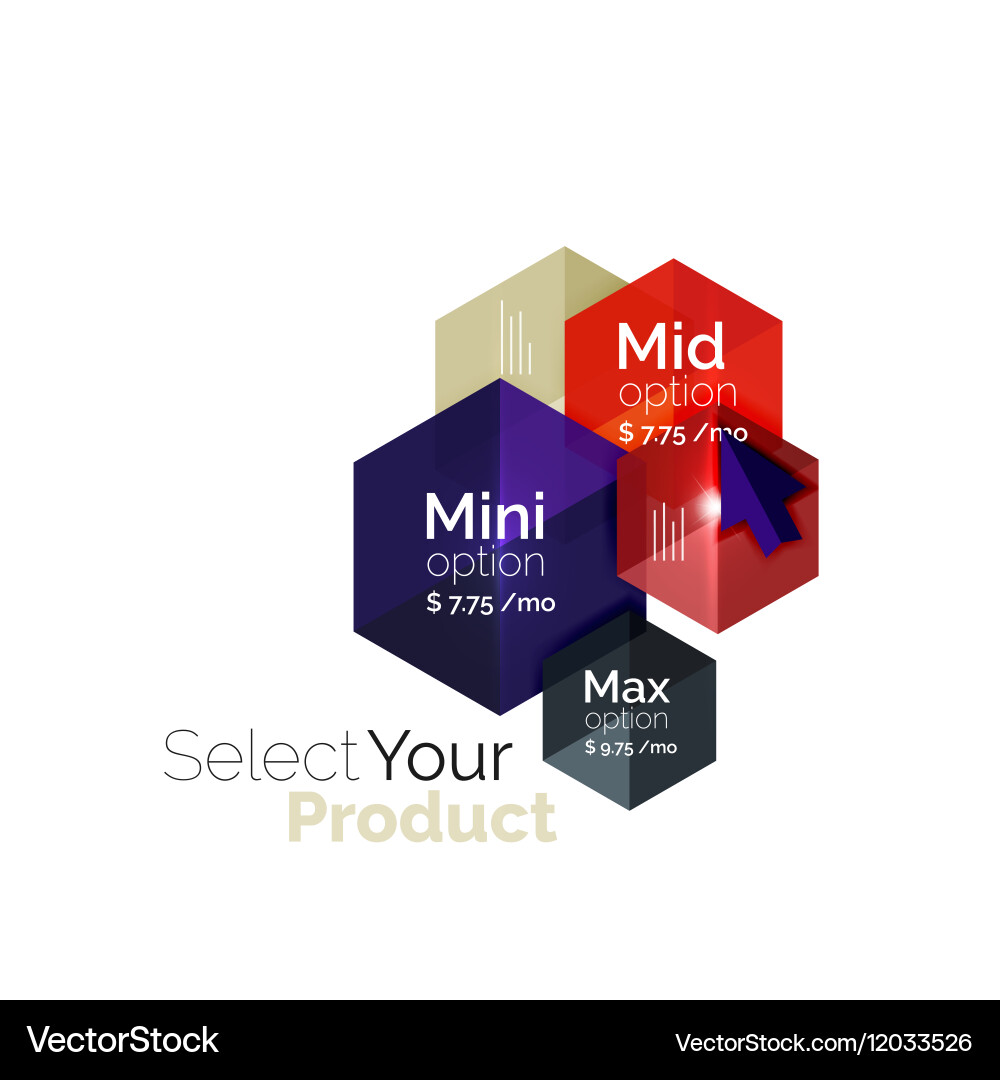 Option select template Royalty Free Vector Image