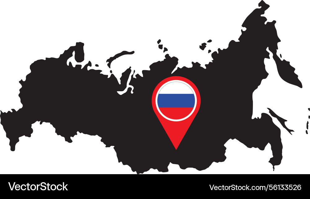 Russia pin map location Royalty Free Vector Image