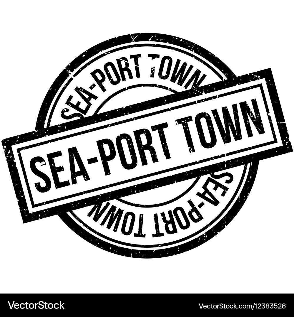 Sea-port town rubber stamp Royalty Free Vector Image