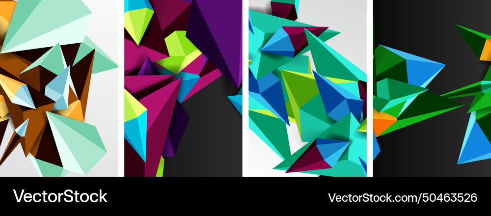 Triangle abstract concepts poster set Royalty Free Vector