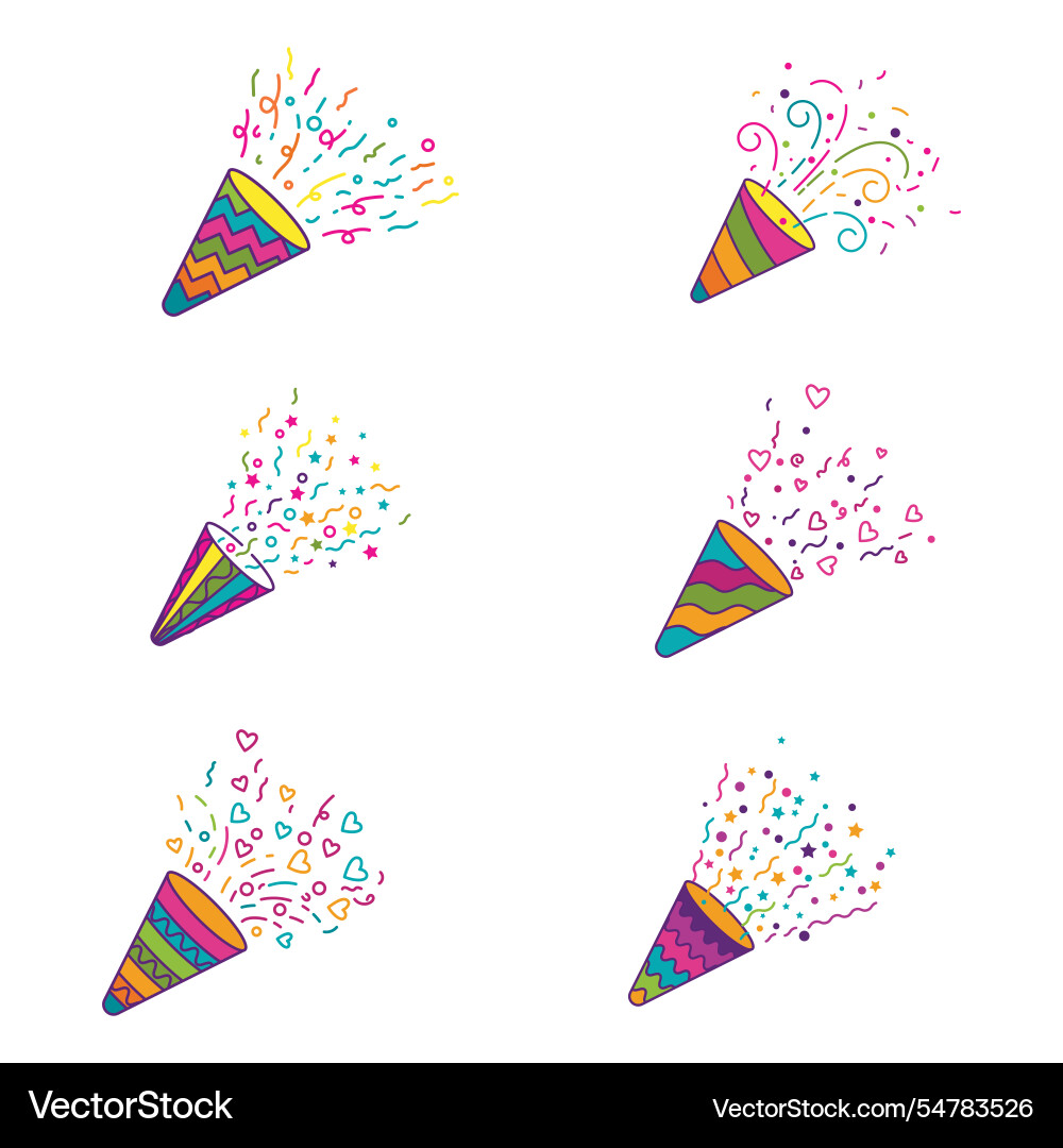 Birthday Poppers Vector Images (over 3,000)
