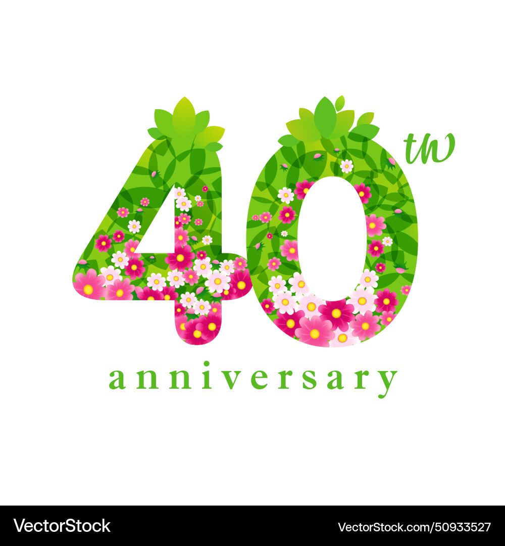 40 flowers and leaves Royalty Free Vector Image