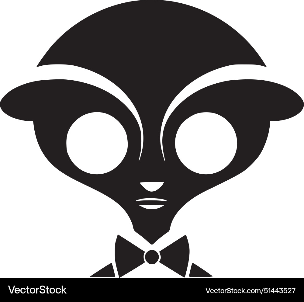 Alien - minimalist and flat logo Royalty Free Vector Image