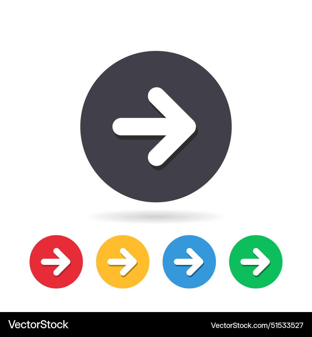 Arrow sign icon and next button symbol Royalty Free Vector