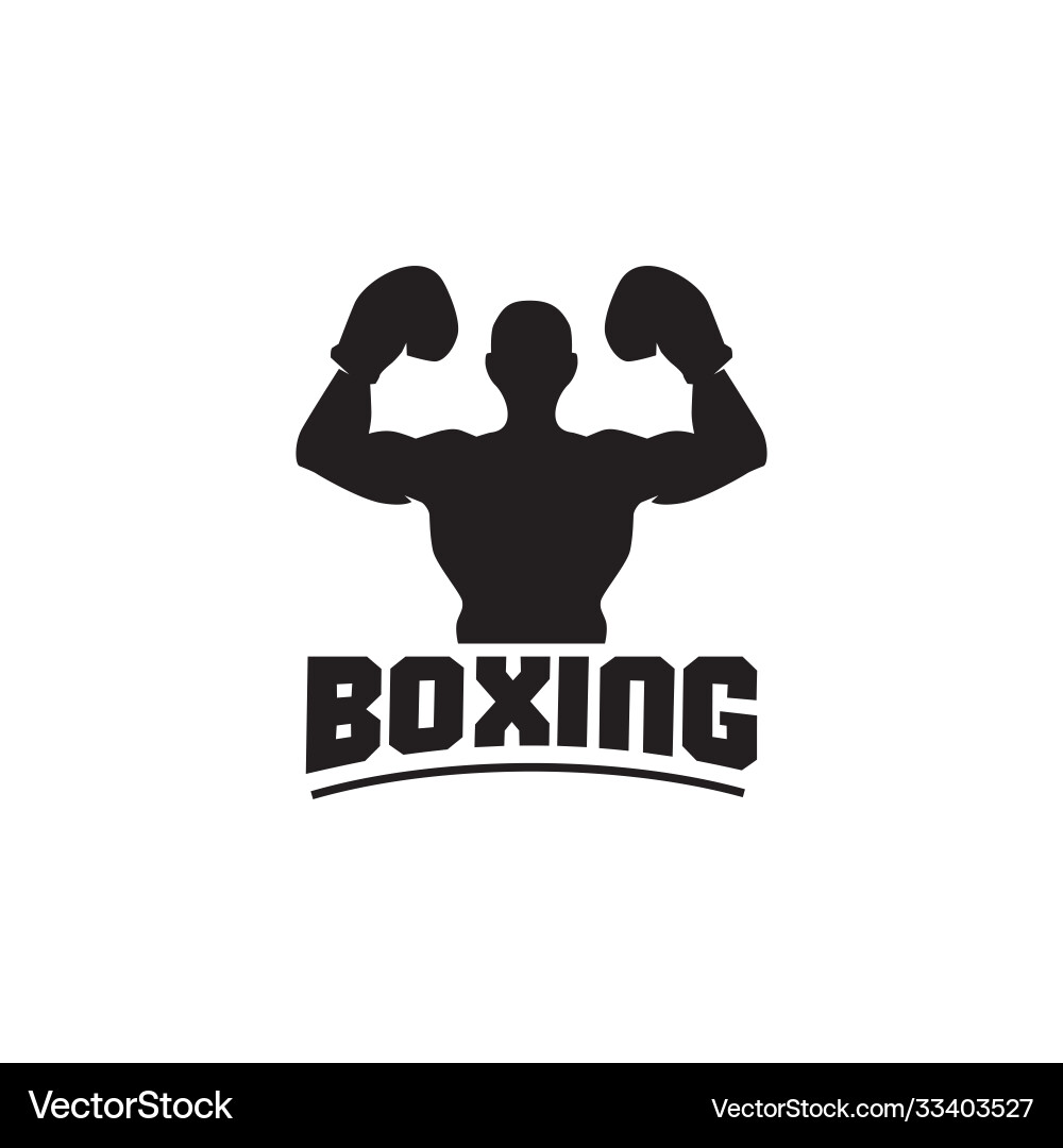 Boxing sport logo design template Royalty Free Vector Image