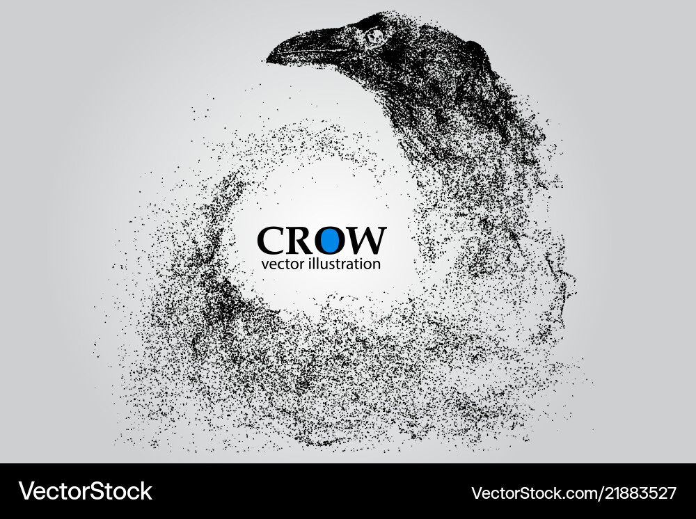 Crow Silhouette Particles Royalty Free Vector Image