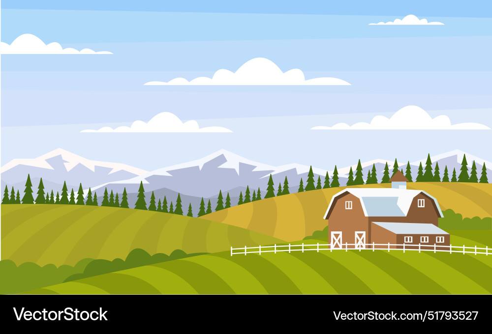 Farm background art Royalty Free Vector Image - VectorStock