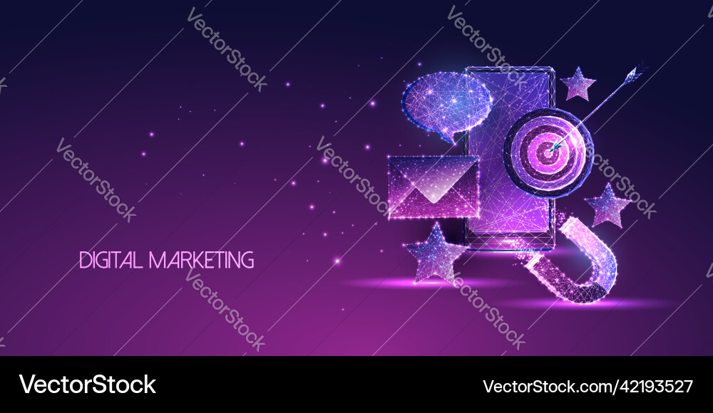 Futuristic digital marketing mobile advertising Vector Image