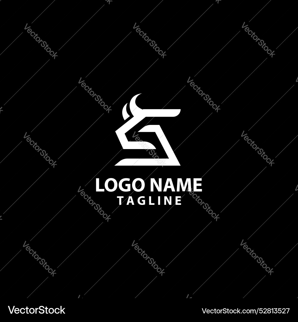 Initial letter sa buffalo logo design – Royalty-Free Vector | VectorStock