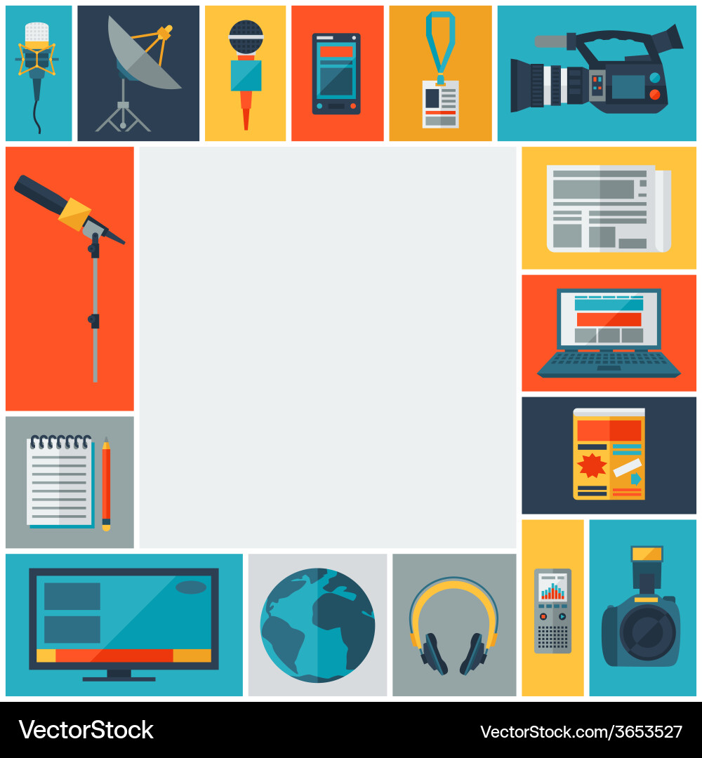 Journalism Icon Background Royalty Free Vector Image