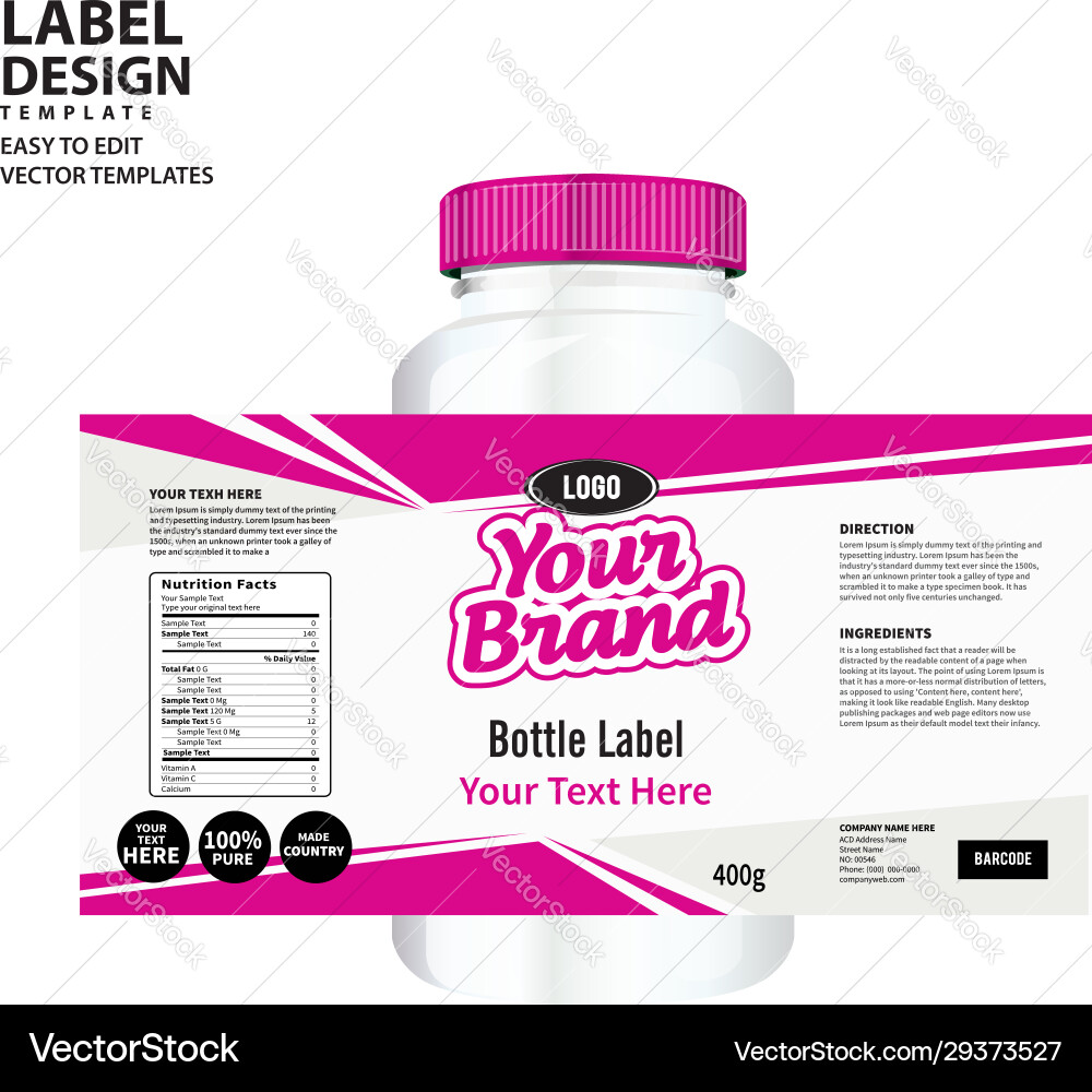 Label and packaging template design Royalty Free Vector