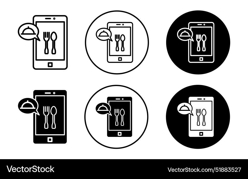 Mobile food ordering icon Royalty Free Vector Image