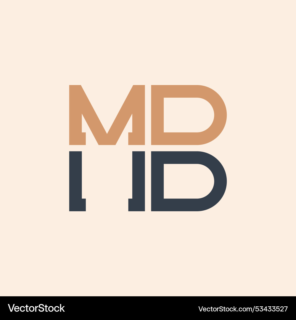Modern mb letter logo design creative Royalty Free Vector