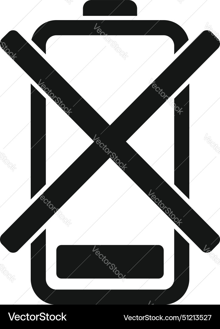 No charging battery icon simple cell gauge Vector Image