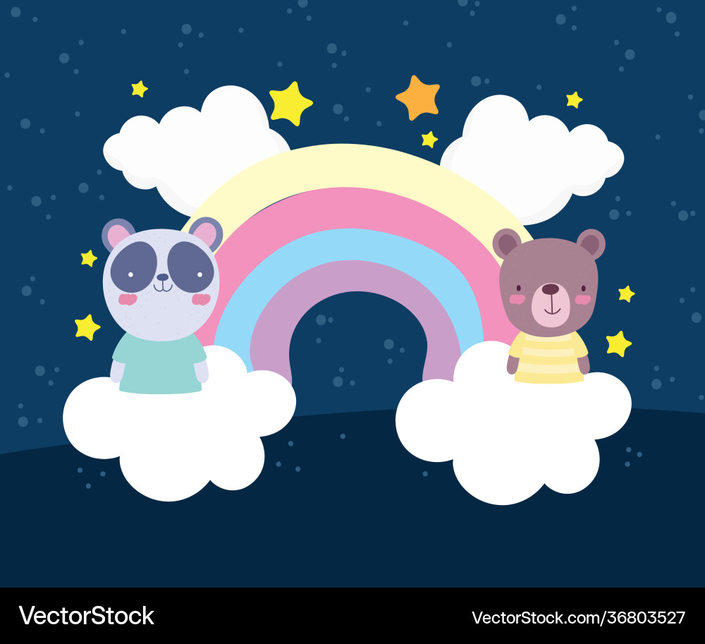 Panda bear rainbow Royalty Free Vector Image - VectorStock