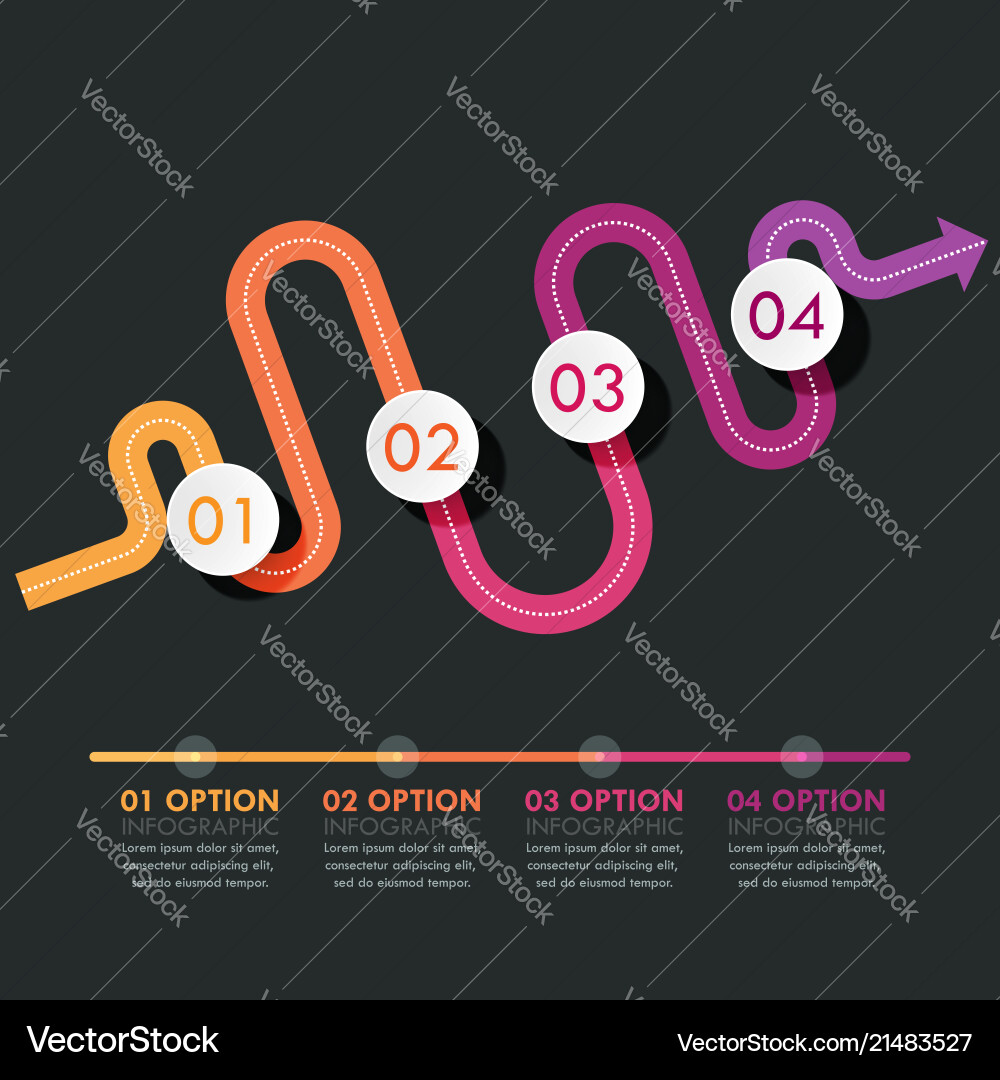 Road way location infographic template Royalty Free Vector