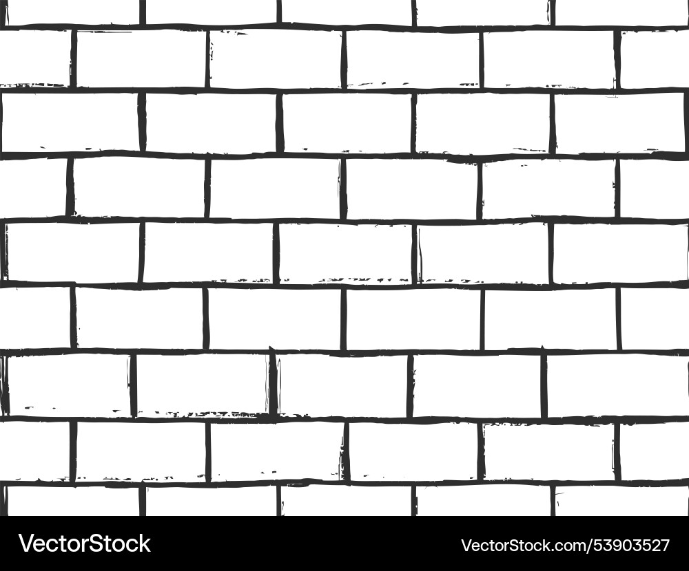 Seamless pattern of a brick wall drawn Royalty Free Vector