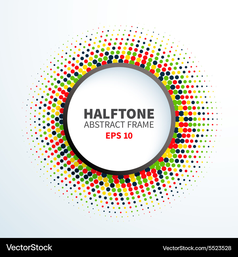 Abstract colorful halftone frame Royalty Free Vector Image