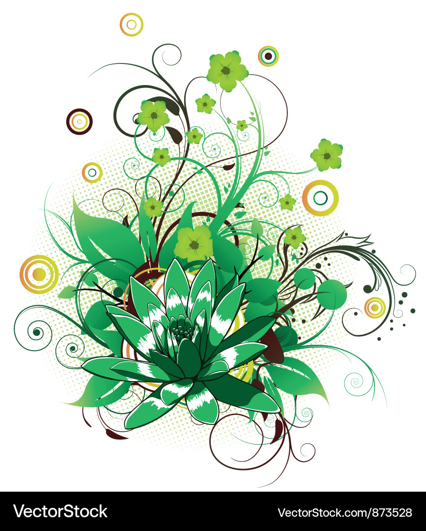 Abstract flower with circles Royalty Free Vector Image