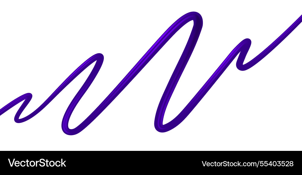 Blue wavy ribbon isolated on white background 3d Vector Image