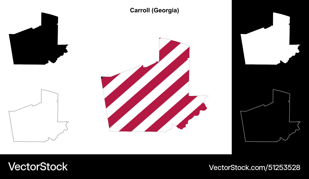 Carroll outline map Royalty Free Vector Image - VectorStock