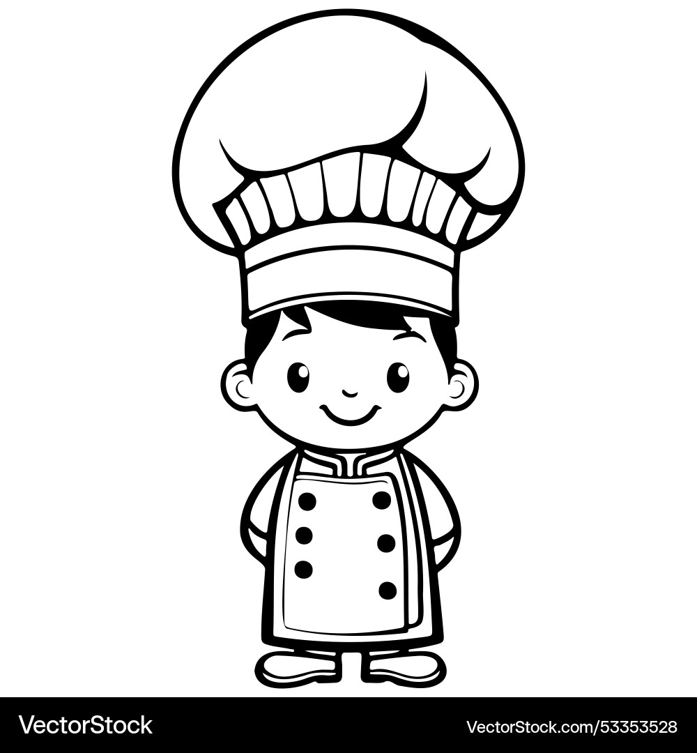 Cartoon chef hat hand drawn line transparent Vector Image