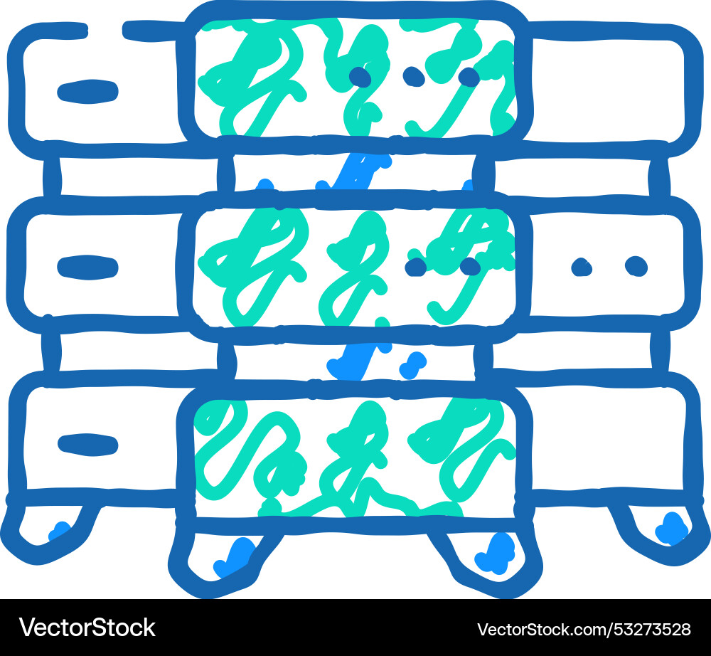Data center server icon doodle Royalty Free Vector Image
