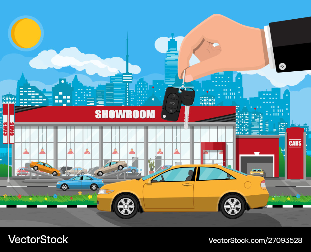 Exhibition pavilion car dealership Royalty Free Vector Image