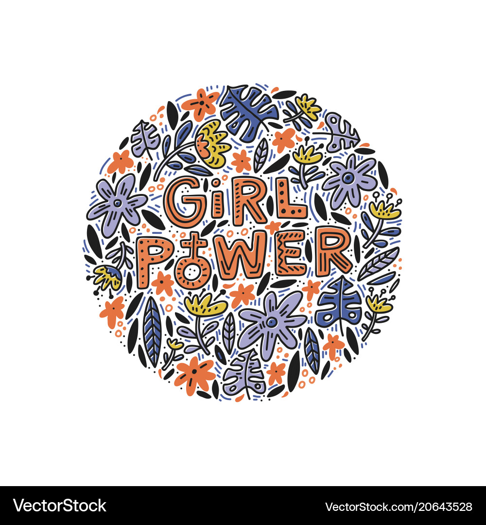 Girl Power Floral Royalty Free Vector Image - VectorStock