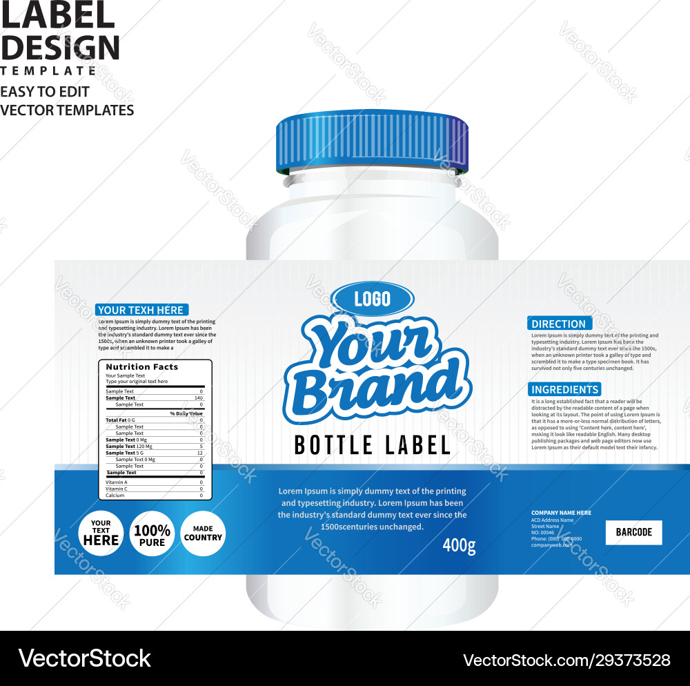 Label and packaging template design Royalty Free Vector