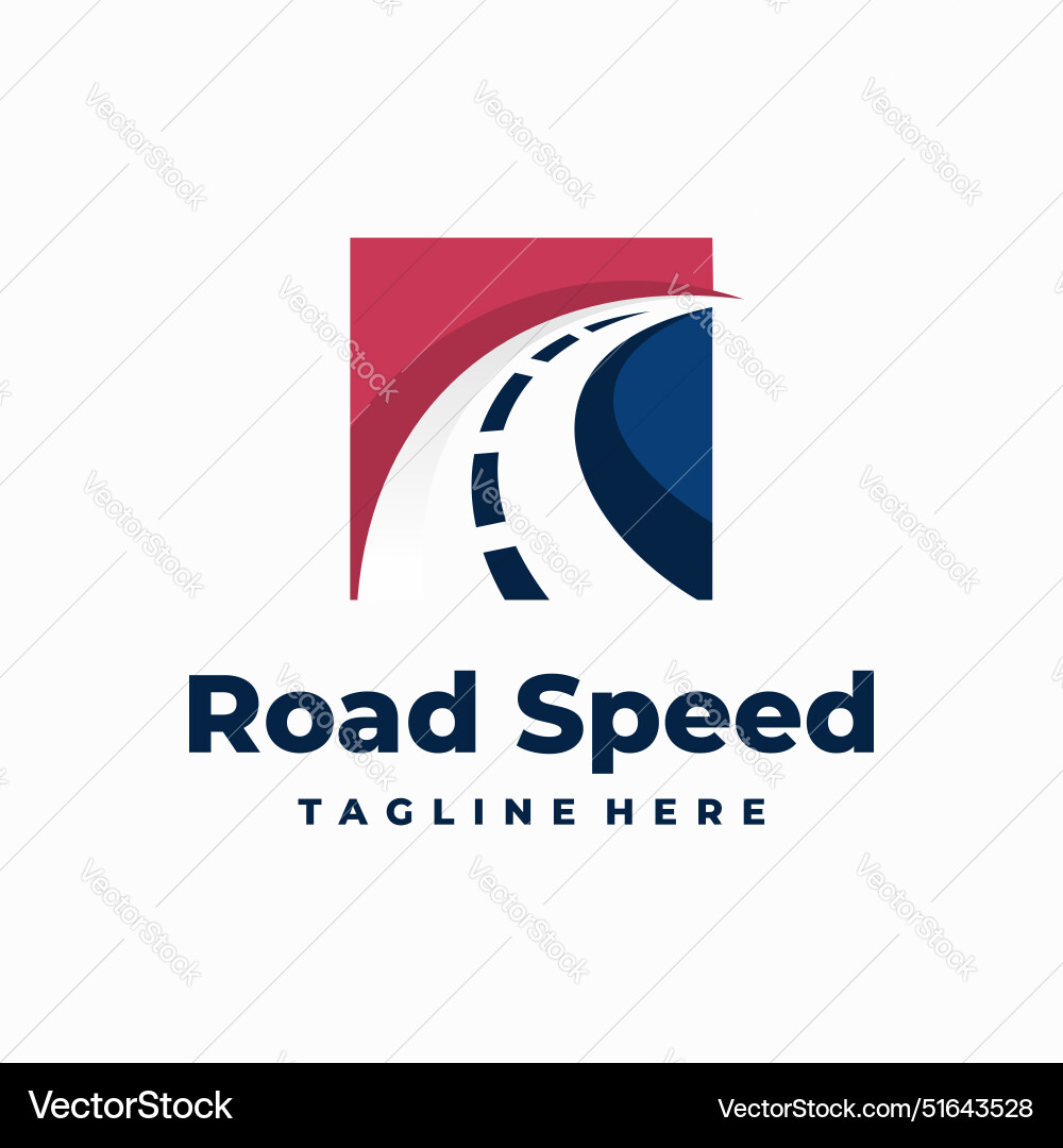 Roadway route logo design Royalty Free Vector Image