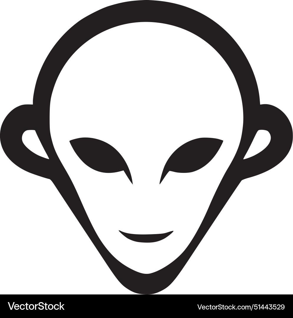 Alien - black and white isolated icon Royalty Free Vector