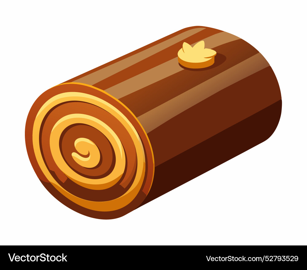 Chocolate roll cake Royalty Free Vector Image - VectorStock