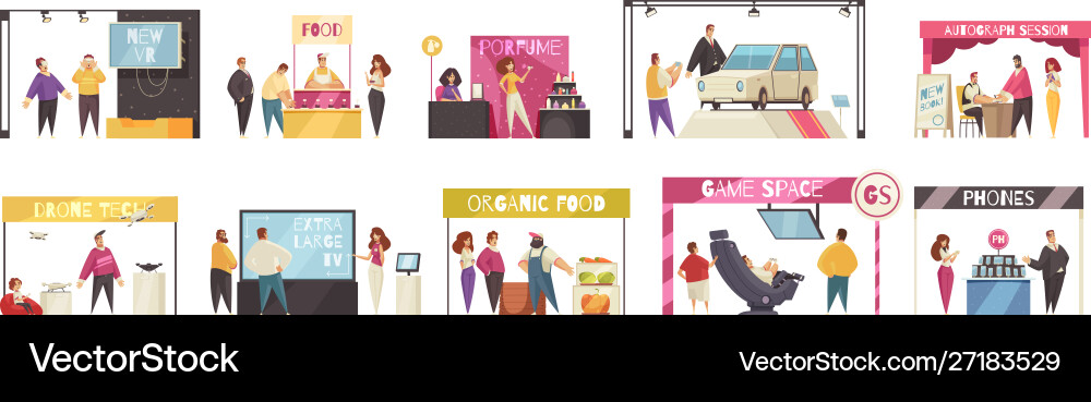 Expo stand set Royalty Free Vector Image - VectorStock