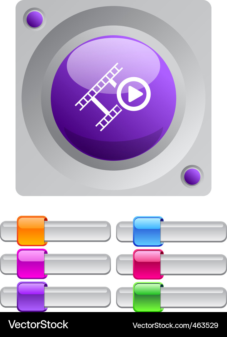 Film color round button Royalty Free Vector Image