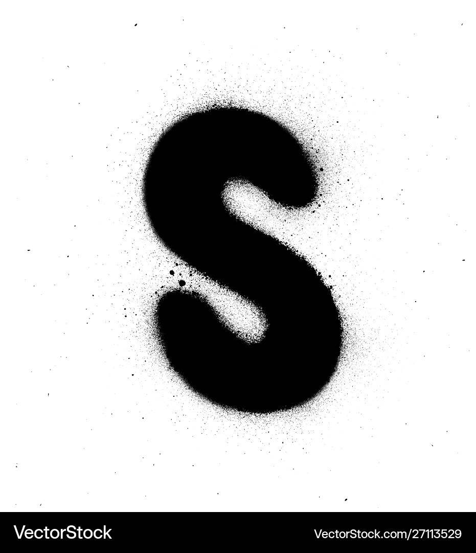 Graffiti small fat s font sprayed in black over Vector Image