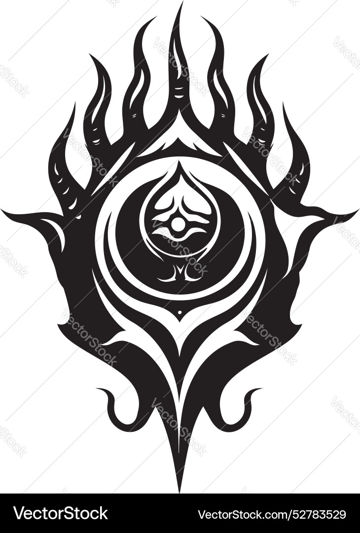 Inferno vision devil hand holding eyeball logo Vector Image