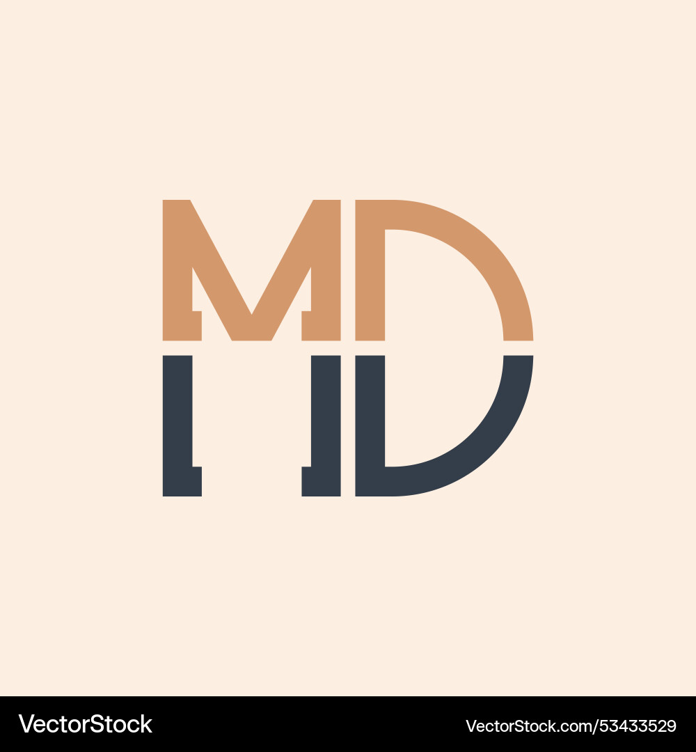 Modern md letter logo design creative and Vector Image