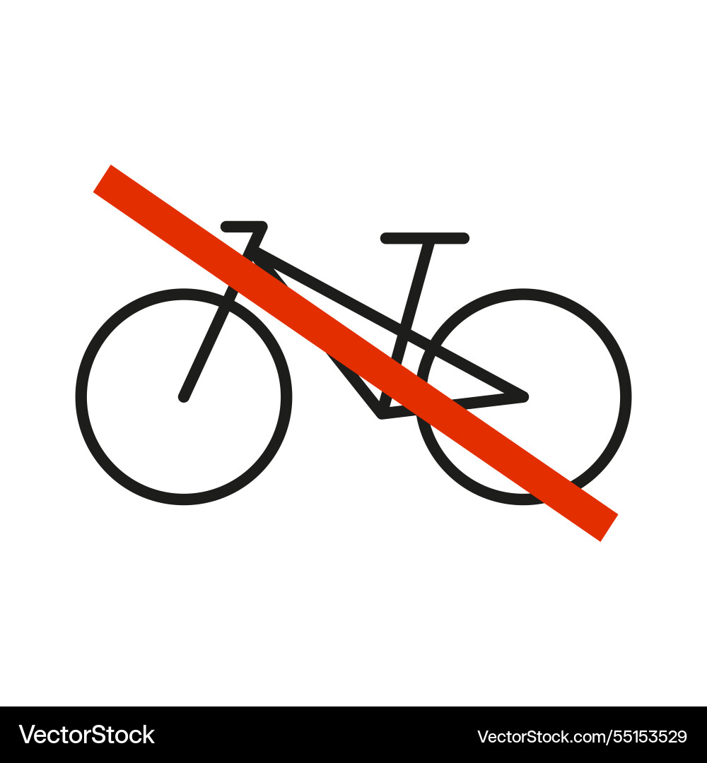 No bicycle sign warning and forbidden symbol – Royalty-Free Vector ...