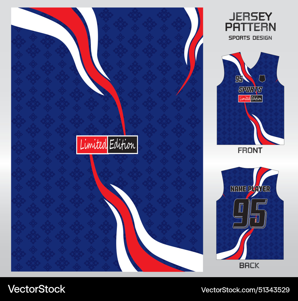 Pattern sports shirt background imageblue red Vector Image
