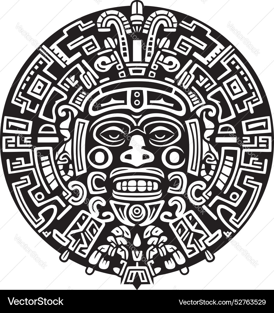 Revival ancient aztec drawings timeless elegance Vector Image