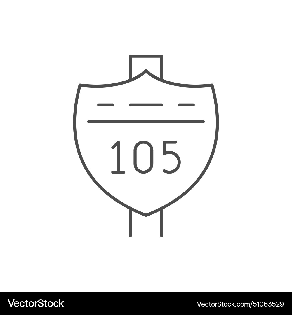 Road sign line outline icon Royalty Free Vector Image