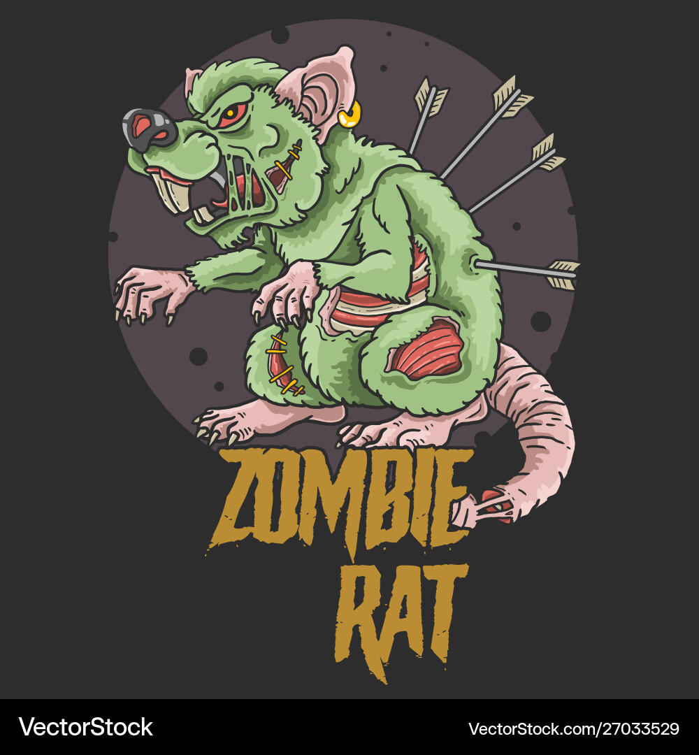 Zombie rat killer Royalty Free Vector Image - VectorStock