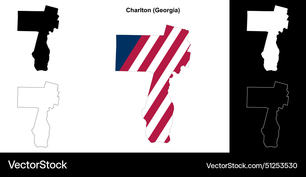 Charlton outline map Royalty Free Vector Image