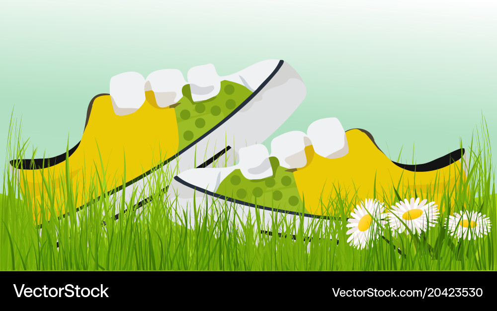 Cheerful Spring Sneakers Royalty Free Vector Image