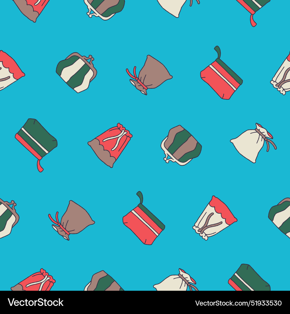 Collection of pouch seamless pattern for print Vector Image