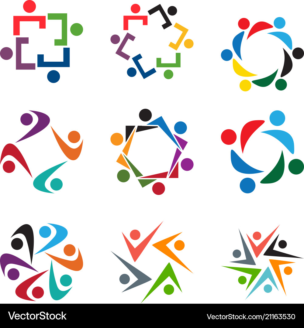 Community people organization logo icon template Vector Image