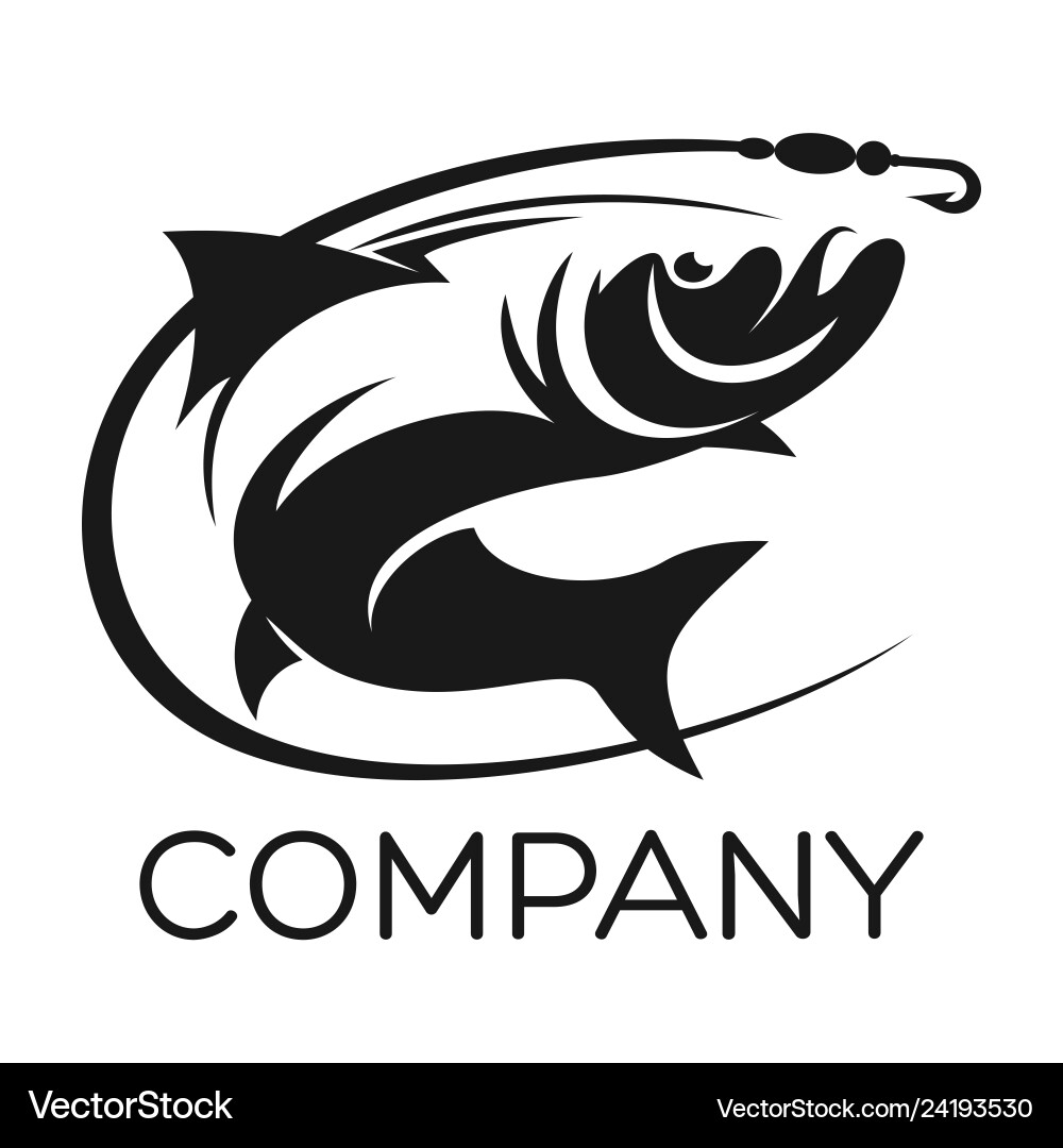 Fish and fishing logo Royalty Free Vector Image