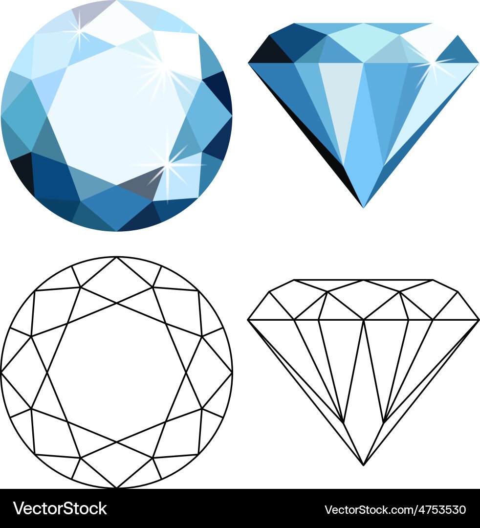 Flat style diamonds Royalty Free Vector Image - VectorStock