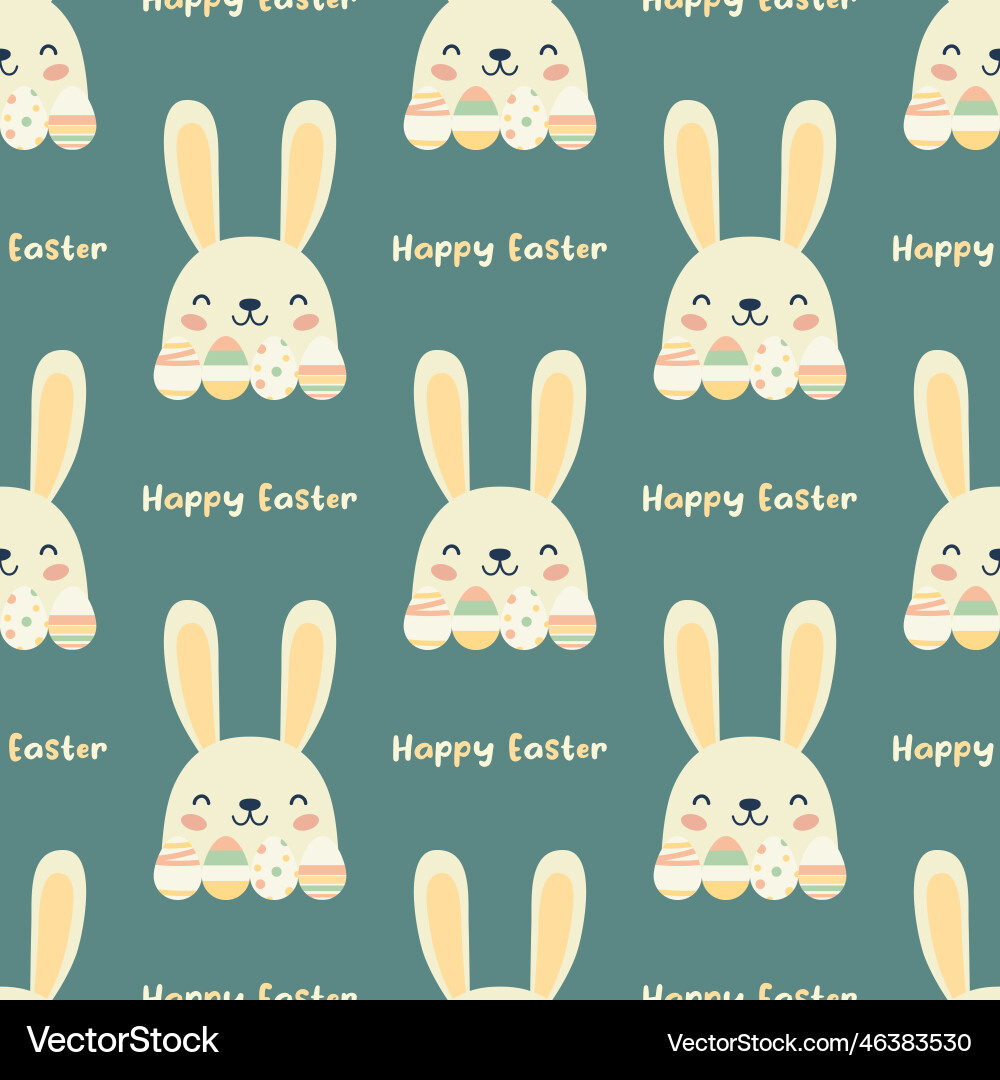 Happy easter seamless pattern Royalty Free Vector Image